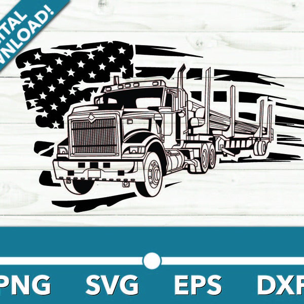 Log Truck With Logs Svg - Etsy