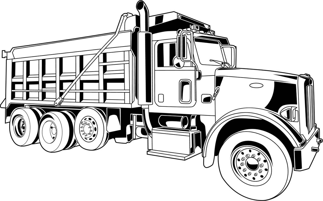 Dump Truck Construction Semi SVG, Clipart, Files for Cricut and ...