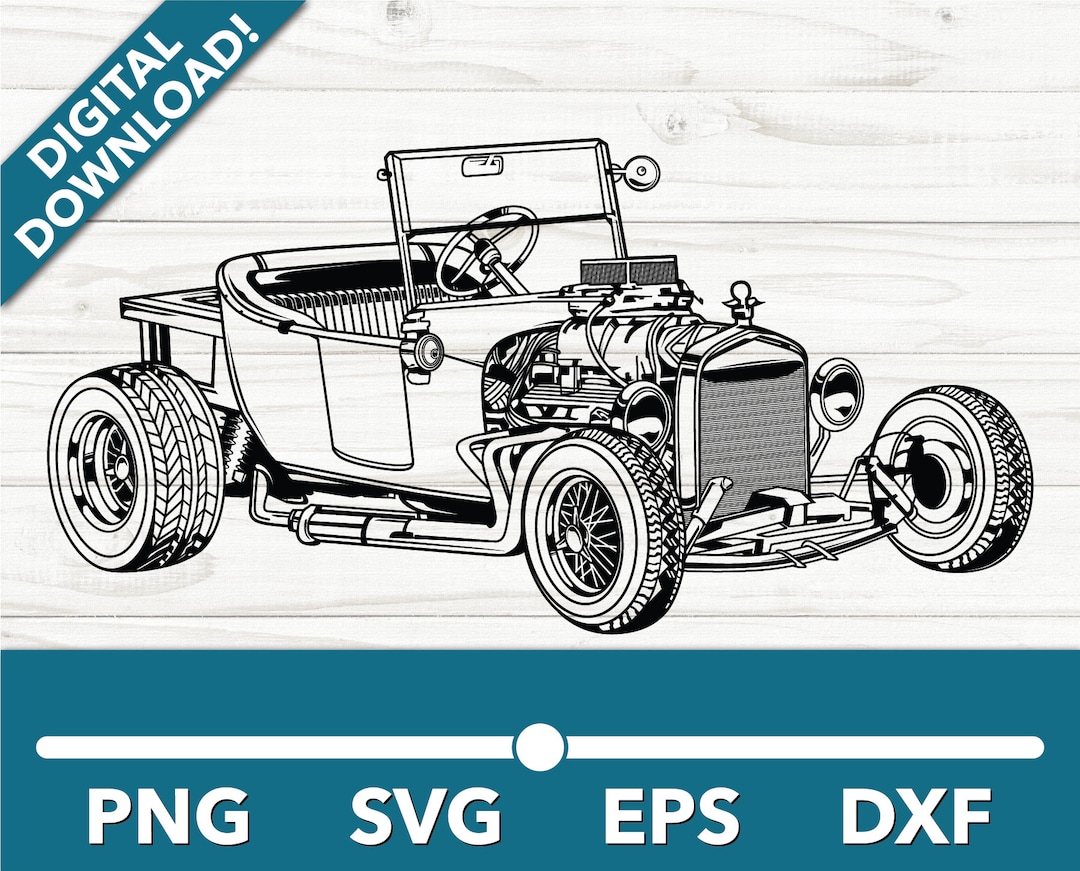 Classic Hot Rod Traditional Vehicle SVG, Car Clipart, Fast Files for ...