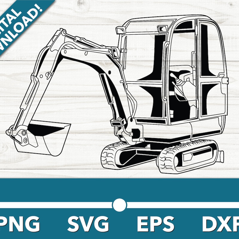 Mini Excavator Svg - Etsy
