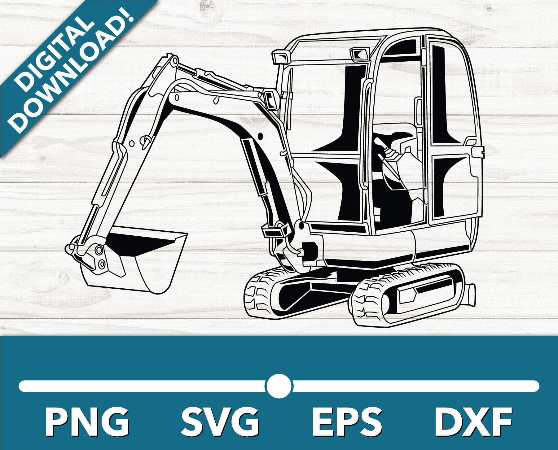 Miniature Excavator Construction Landscape Vehicle SVG, Car Clipart ...