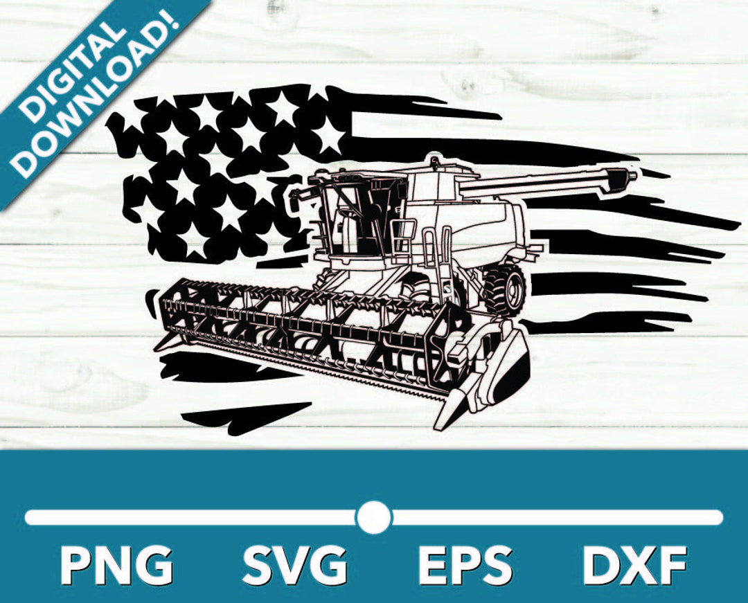 Harvester Combine Tractor Farming SVG, Car Clipart, Fast Files for ...