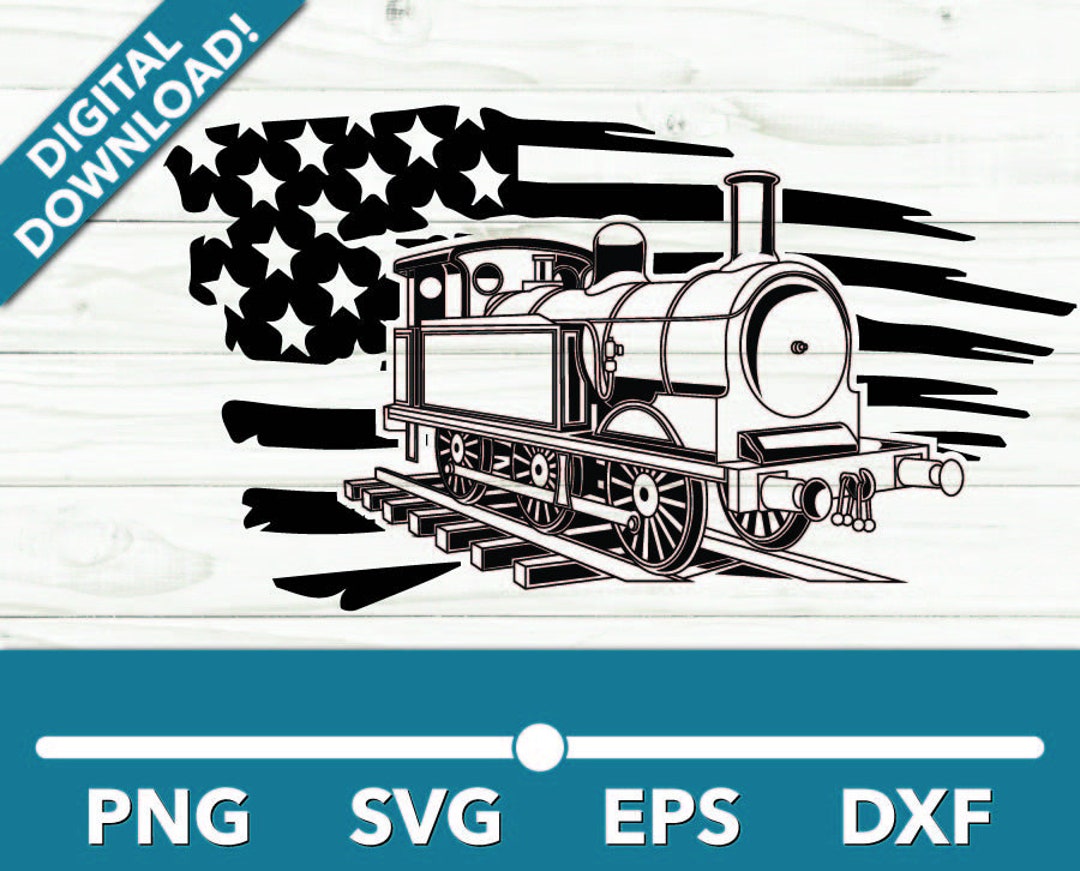 Train Locomotive Steam Railway SVG, Car Clipart, Fast Files for Cricut ...