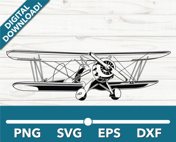 Bi-plane Aircraft Crop Duster SVG Car Clipart Fast Files for - Etsy