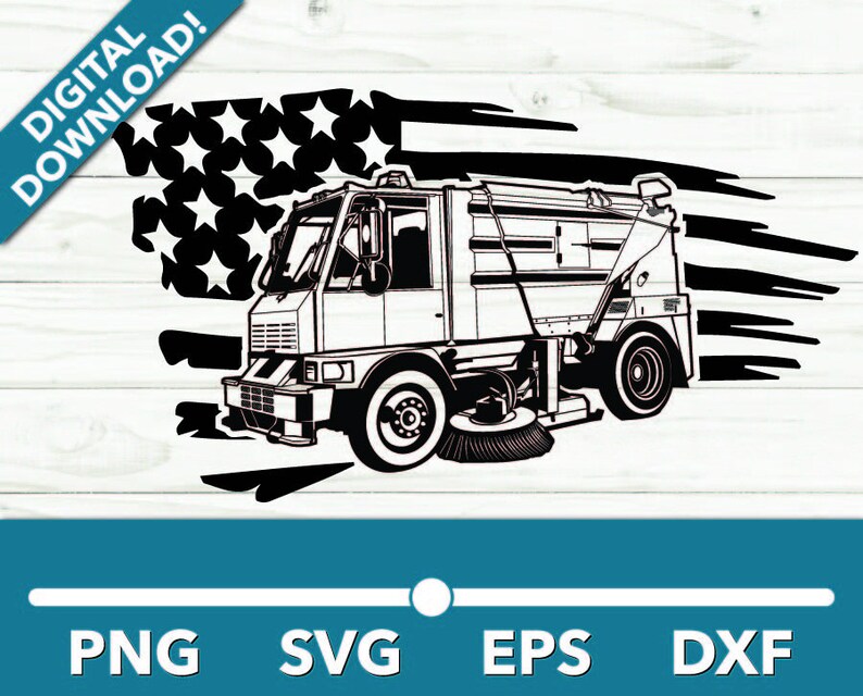 Street Sweeper Cleaner Municipal Vehicle SVG, Car Clipart, Fast Files ...