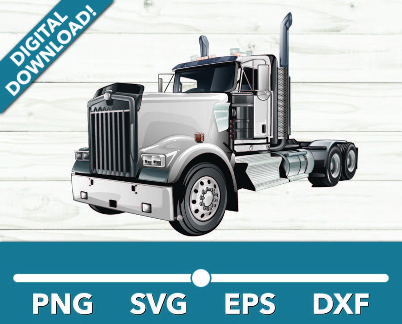 Full Color Kenworth Semi Truck Front Big Rig Heavy Duty Equipment SVG ...