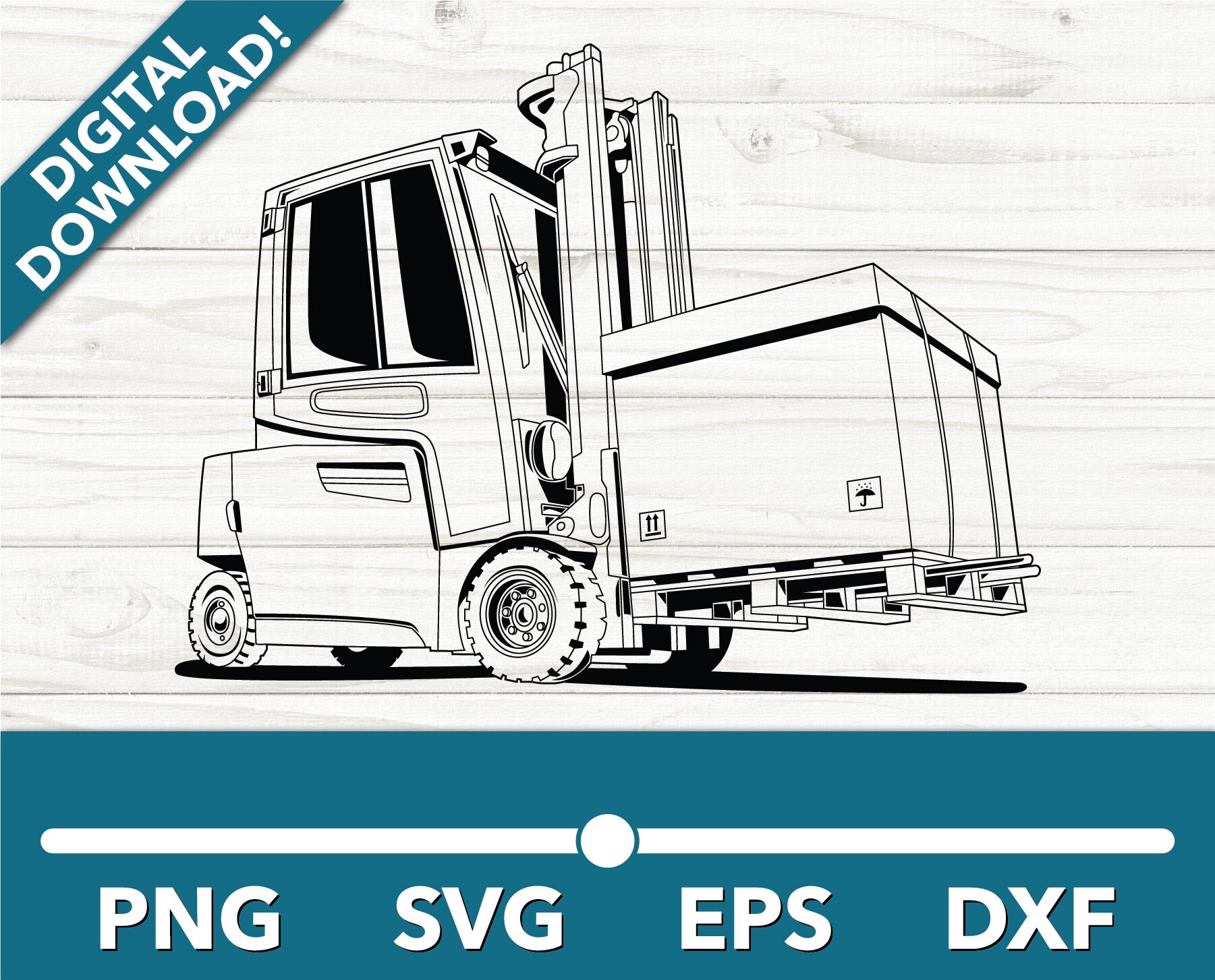 Forklift Vehicle W/ Cabin SVG, Car Clipart, Fast Files for Cricut and ...