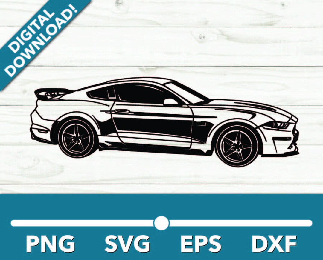 Fastback Ford Stang Car Race Car SVG, Car Clipart, Fast Car Files for ...