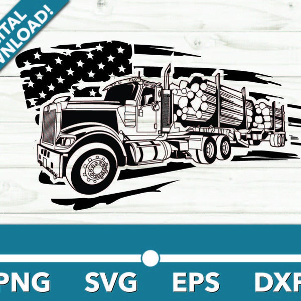 Log Truck Svg - Etsy