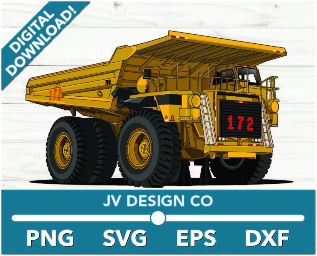 Full Color 797 Mega Haul Dump Truck Construction Semi SVG, Clipart ...