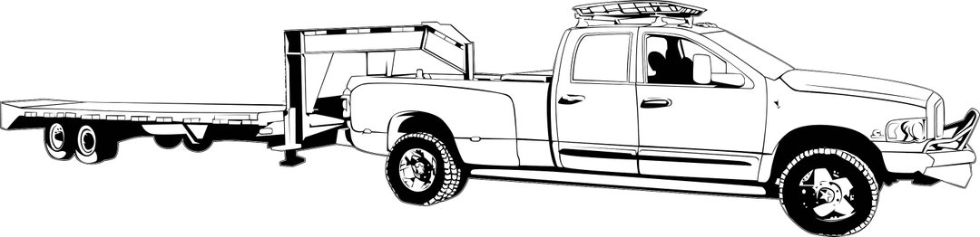 Dually Trailer Pickup Truck Offroad Lifted SVG, Clipart, Files for ...