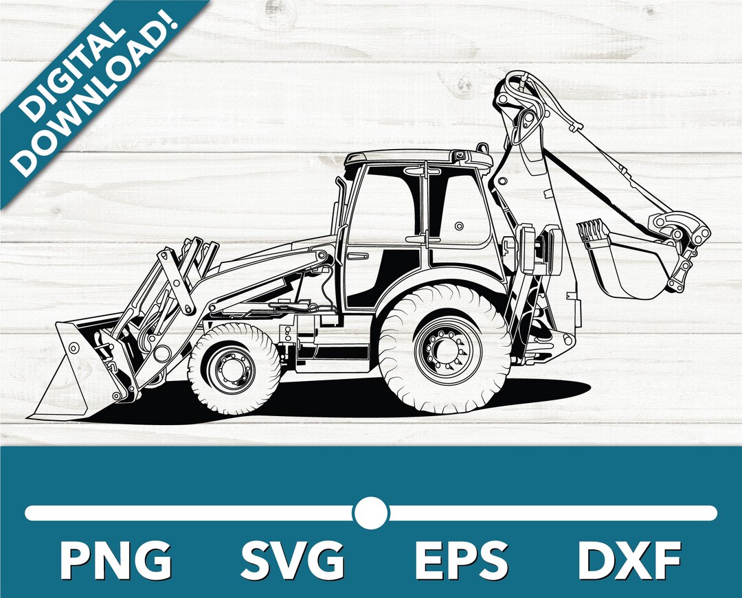 Backhoe Loader Construction Vehicle SVG, Car Clipart, Fast Files for ...