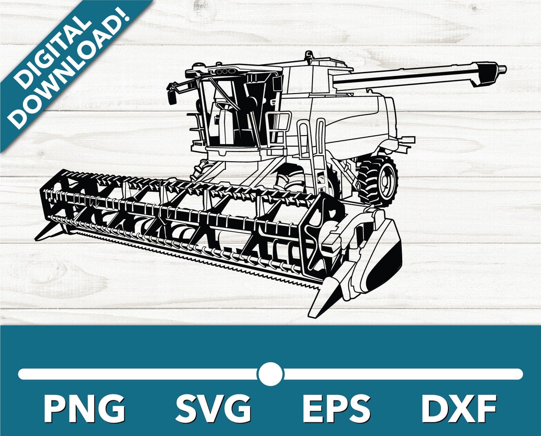 Harvester Combine Tractor Farming SVG, Car Clipart, Fast Files for ...