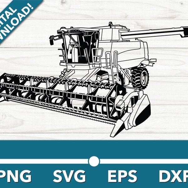 Farm Combine Svg - Etsy