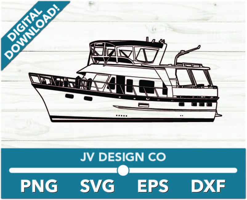 Yacht Ship Cabin Cruiser Fishing Boat Luxury Vessel Boat SVG, Car ...
