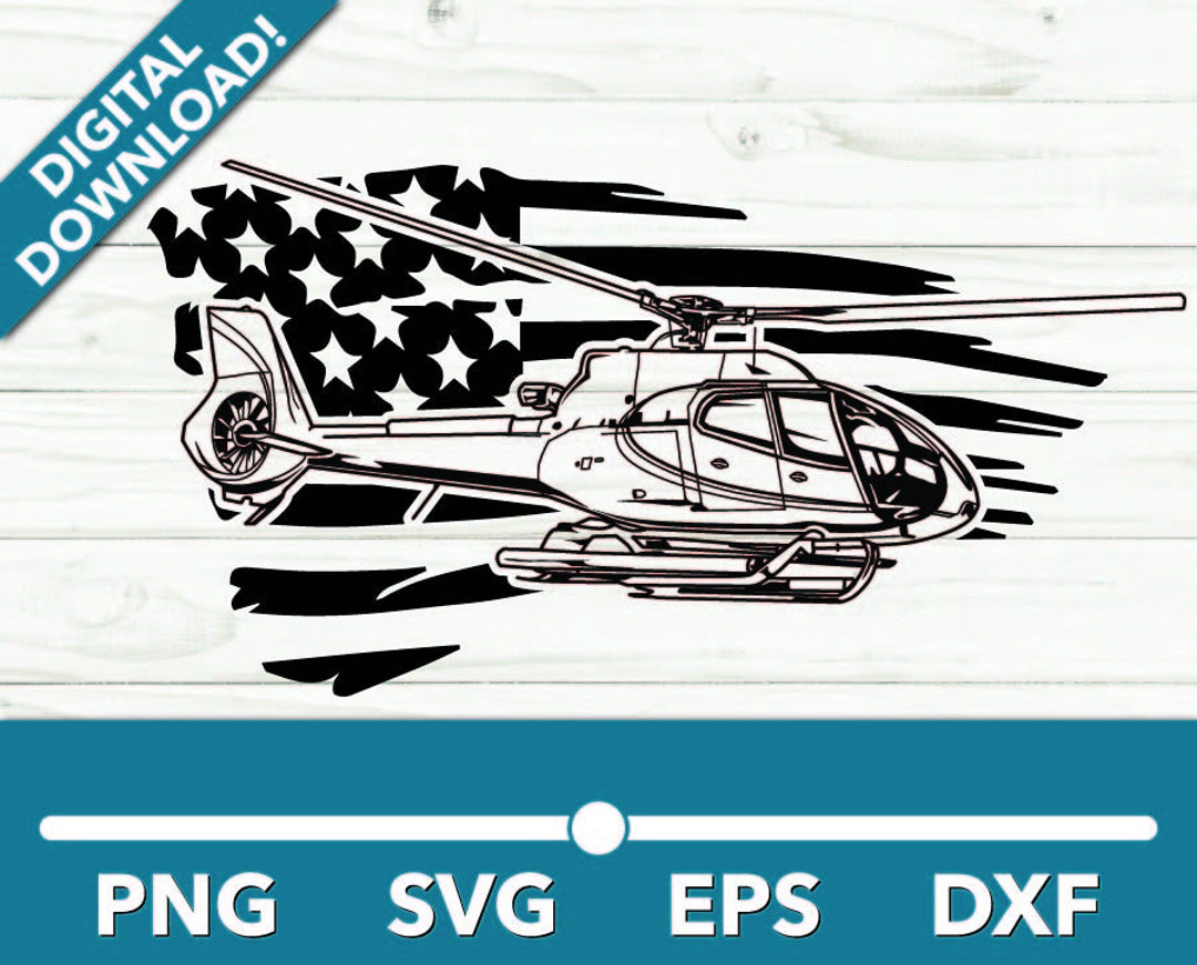 Helicopter SVG, Car Clipart, Fast Files for Cricut and Silhouette, Dxf ...