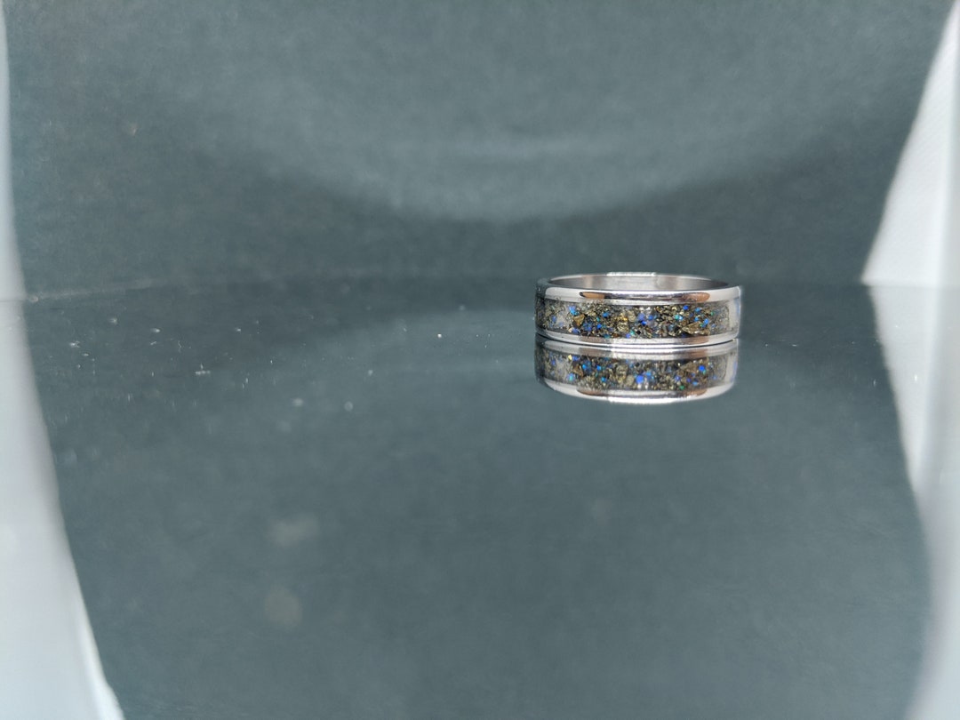 Sz.9 Chalcopyrite Opal Glow Ring - Etsy