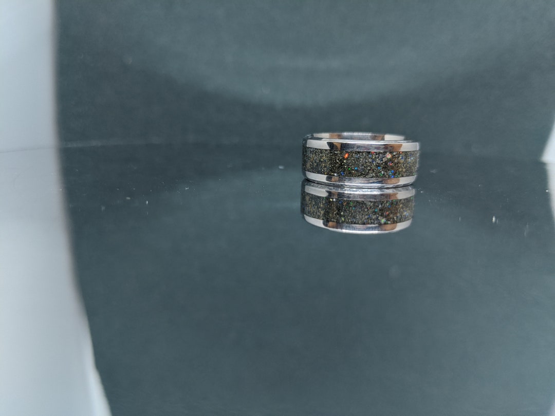 Sz.7 Chalcopyrite Opal Ring - Etsy