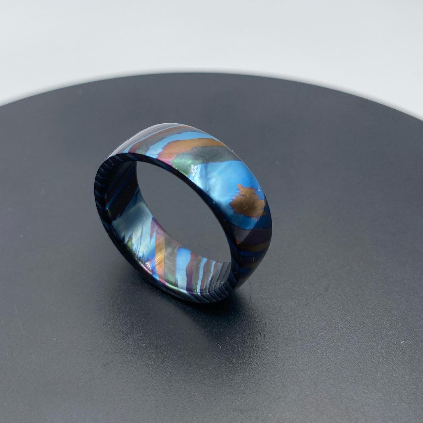 Sz.12.75 Zircuti Black Timascus Ring - Etsy UK