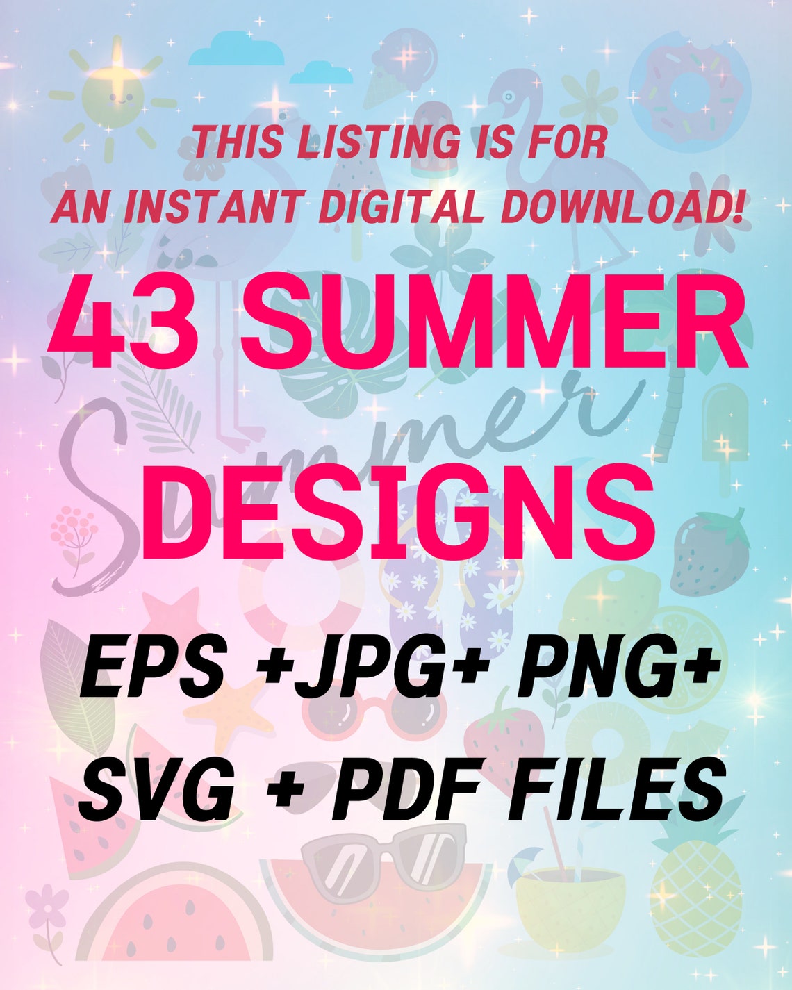 Summer Tropical Svg Eps Png Jpg Files, Cricut Cutting Files, Instant ...