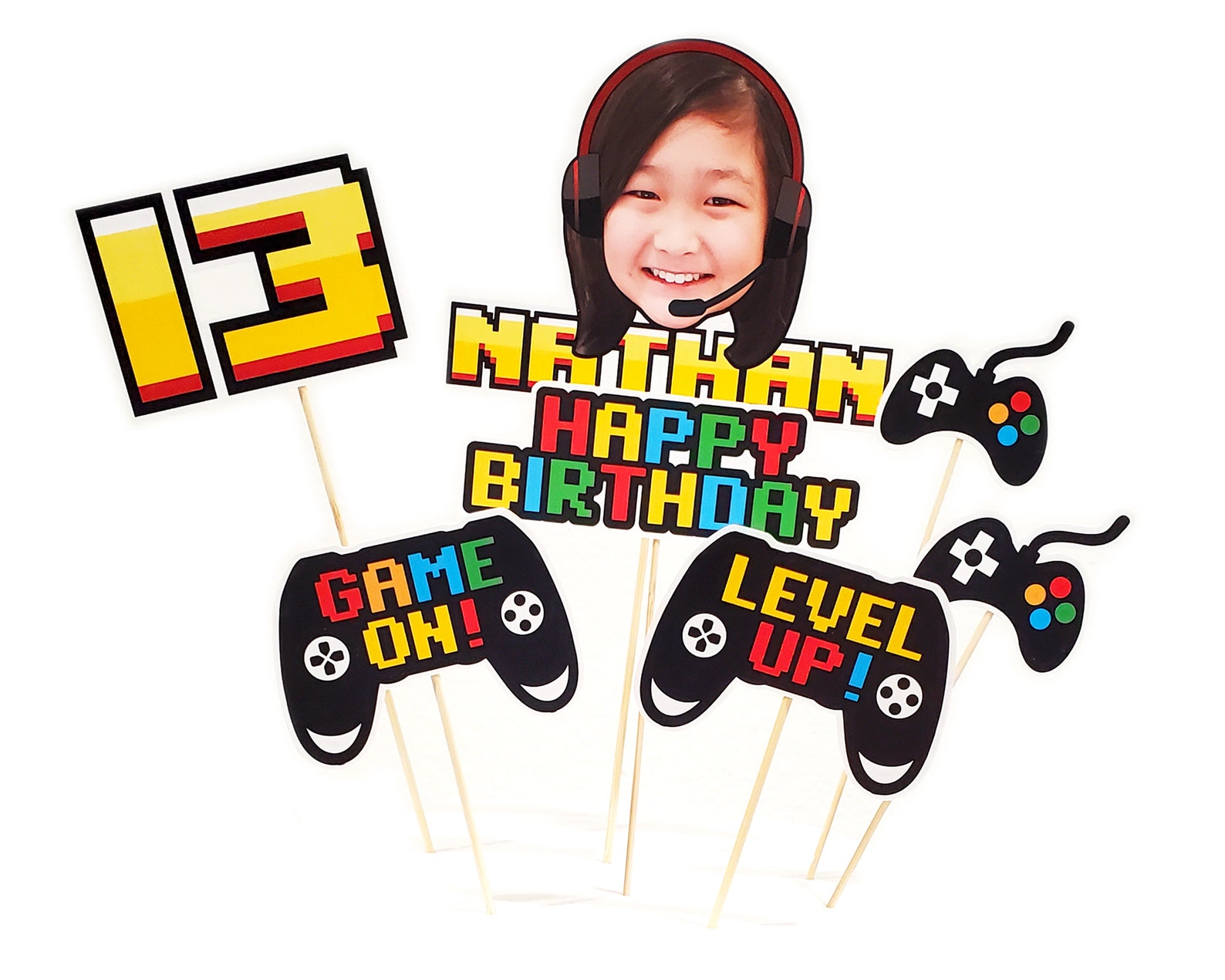 Game topper gamer cake topper personalized game topper | Etsy