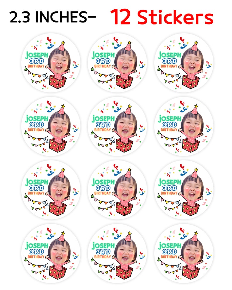 Customized Sticker Birthday Stickers Goody Bag Stickers - Etsy