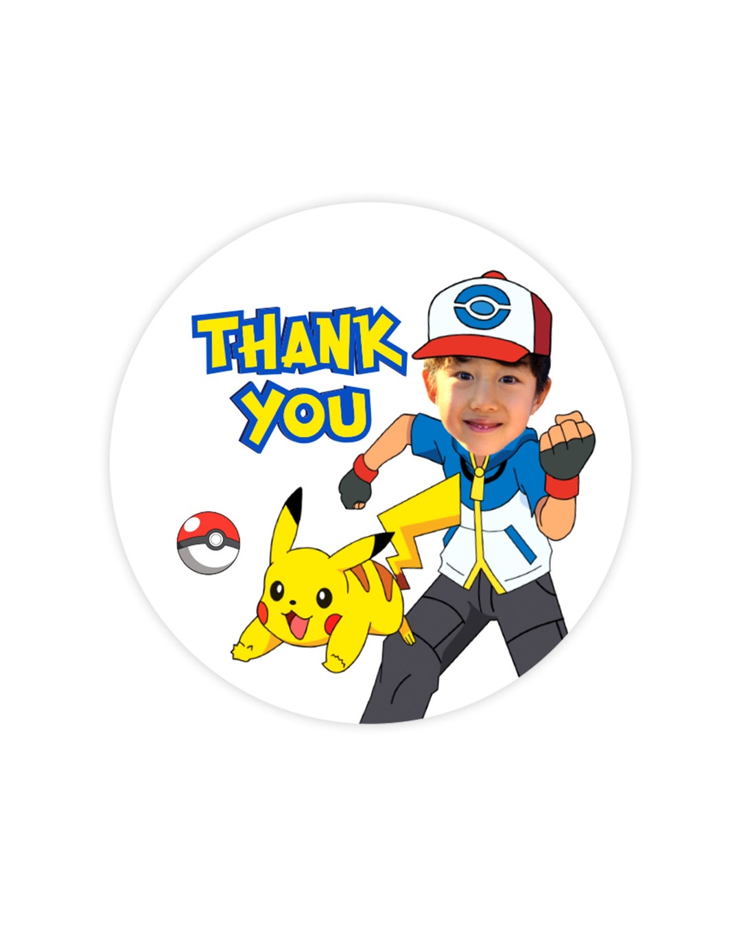 Pokemon Custom Sticker, Goodie Bag Sticker, Goody Bag Sticker, Thank ...