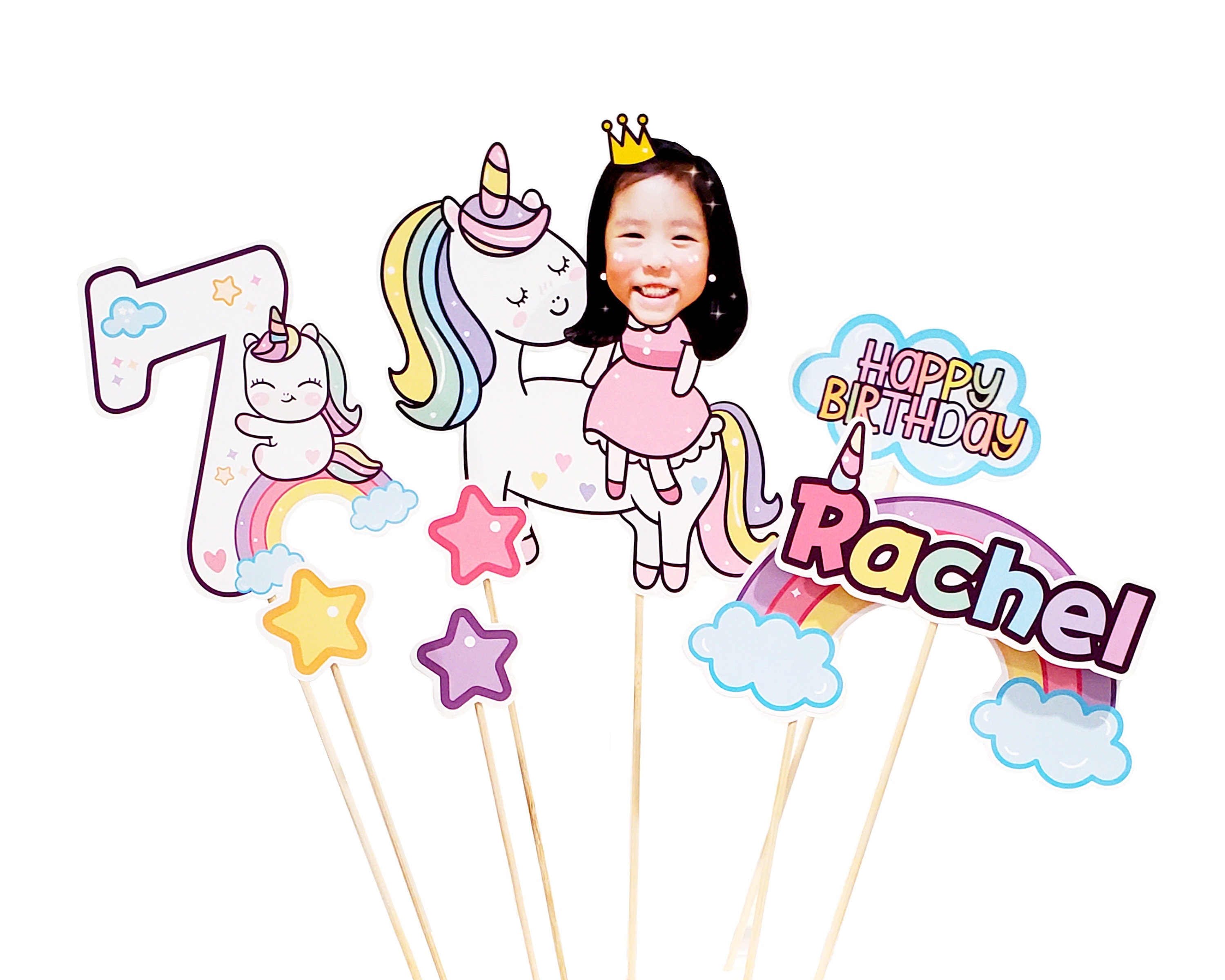 Unicorn Topper Unicorn Cake Topper Set Personalized Unicorn | Etsy