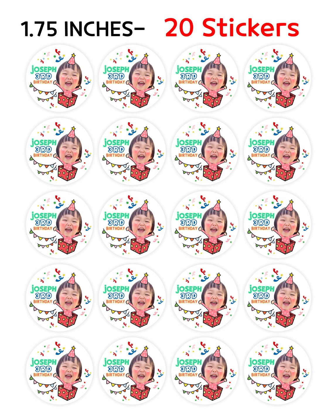 Customized Sticker Birthday Stickers Goody Bag Stickers - Etsy