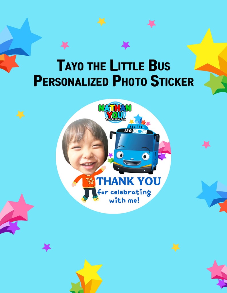 Tayo the Little Bus Stickers Birthday Stickers Favor - Etsy