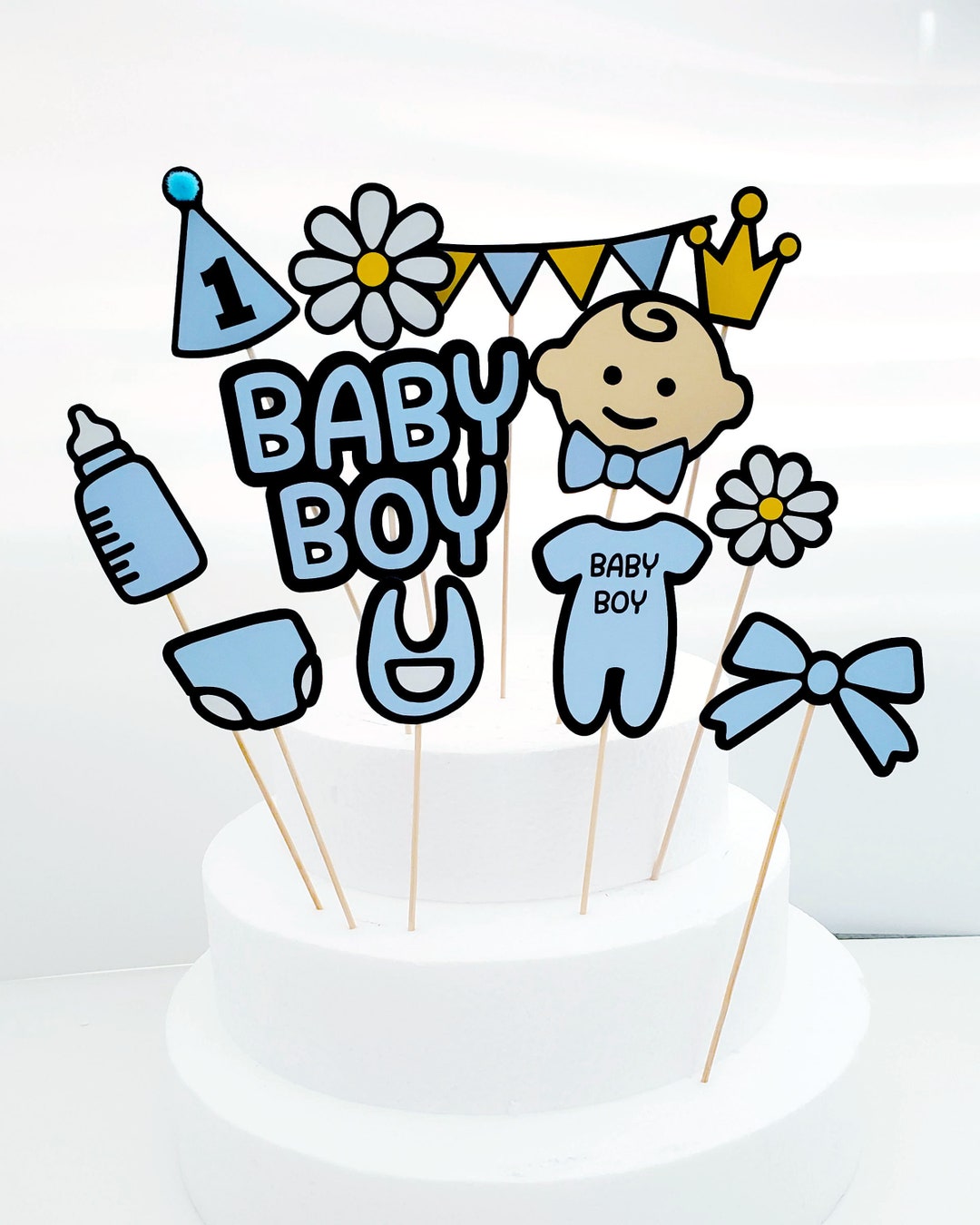 Baby Boy Birthday Topper, Baby Boy Topper, Baby Shower, Baby Boy - Etsy