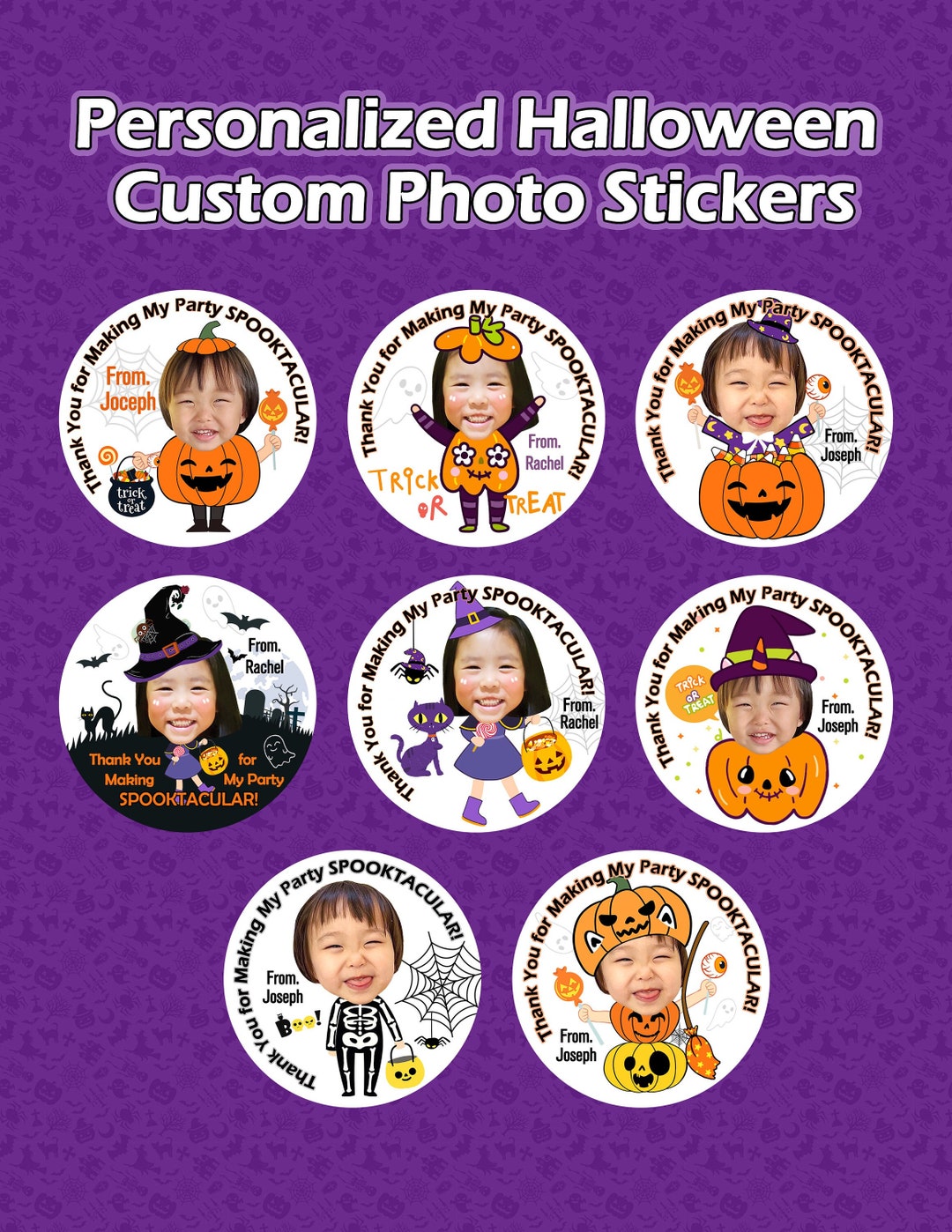 Halloween Stickers, Thank You Favor Stickers, Personalized Halloween ...