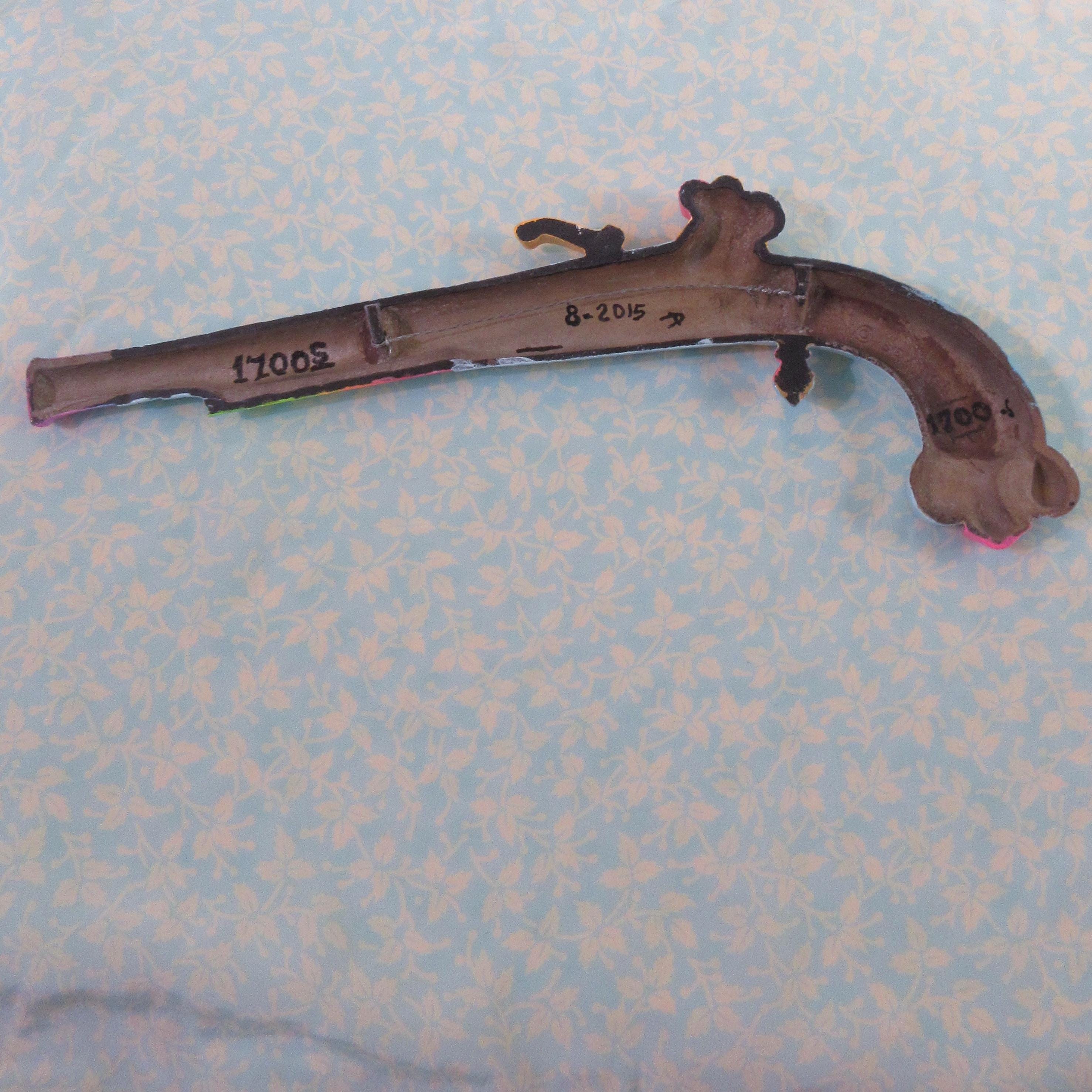 Painted Vintage Pistol Neon Pastel Rainbow Blue Plaque Wall Art Fake ...
