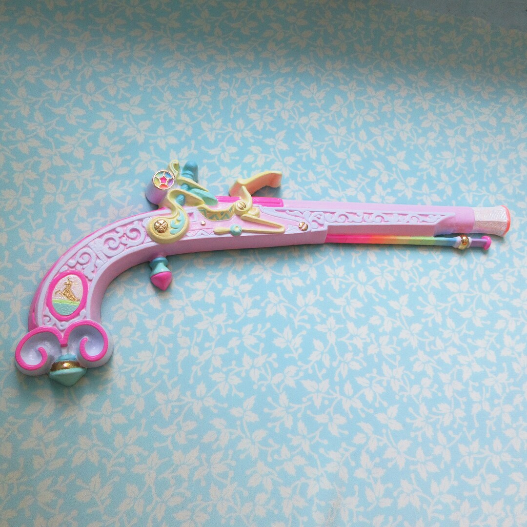 Painted Vintage Pistol Neon Pastel Rainbow Pink Plaque Wall Art Fake ...