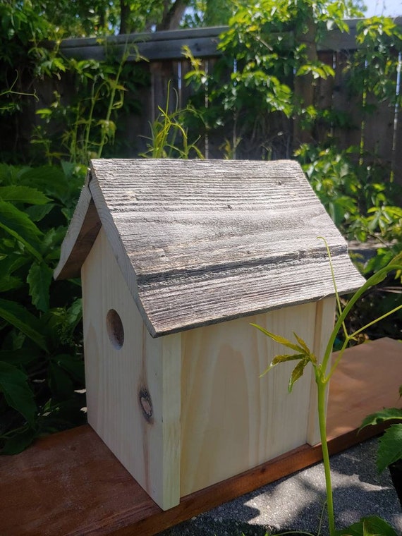 Barn Board Bird House for your outdoor garden. | Etsy