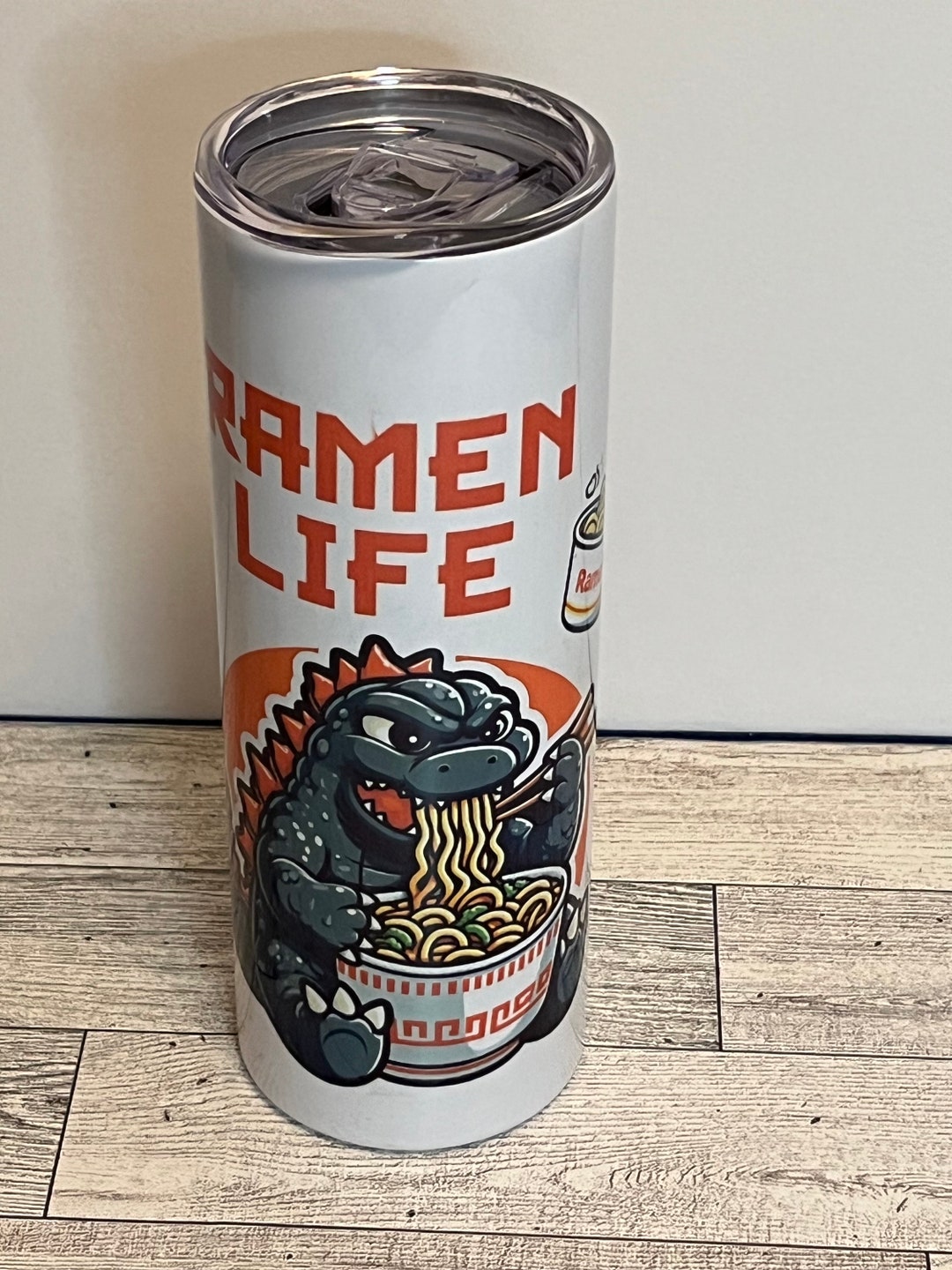 Buy Godzilla Eating Ramen/ Ramen Life 20 Oz Tumbler/ Gift/ Reusable ...