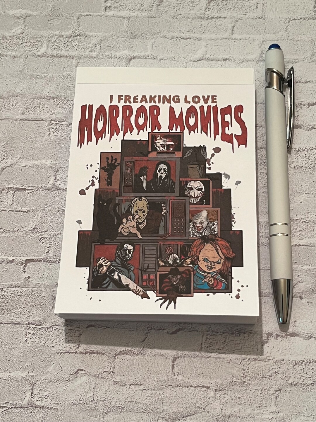Halloween Horror Movie Notepad, Gift for Horror Movie Lovers, Horror ...
