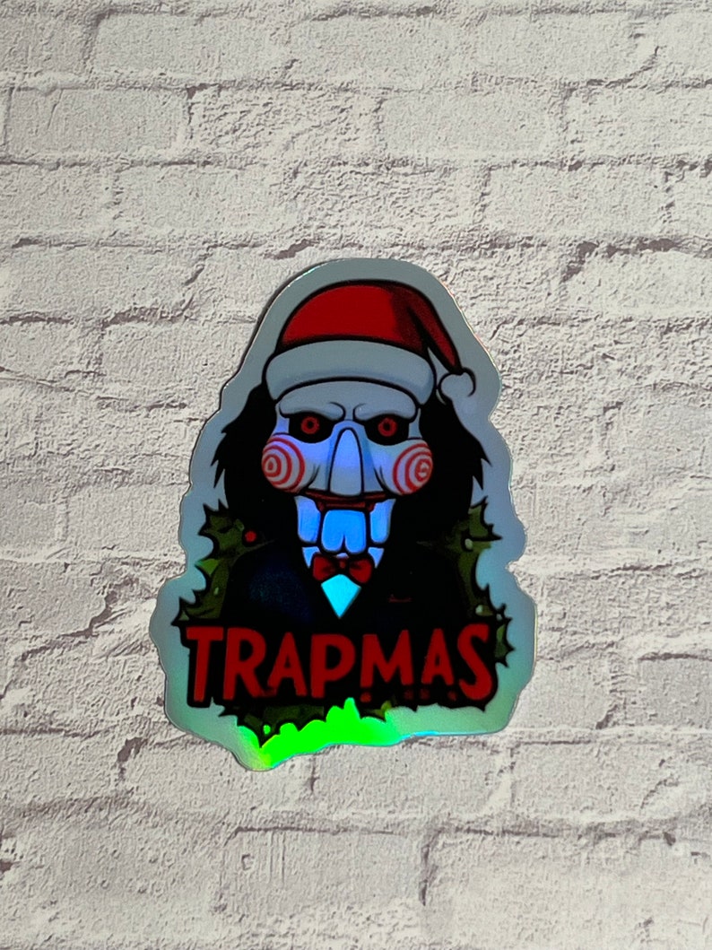 Saw Jigsaw Trapmas Christmas Horror 3inch Holographic Sticker / Laptop ...