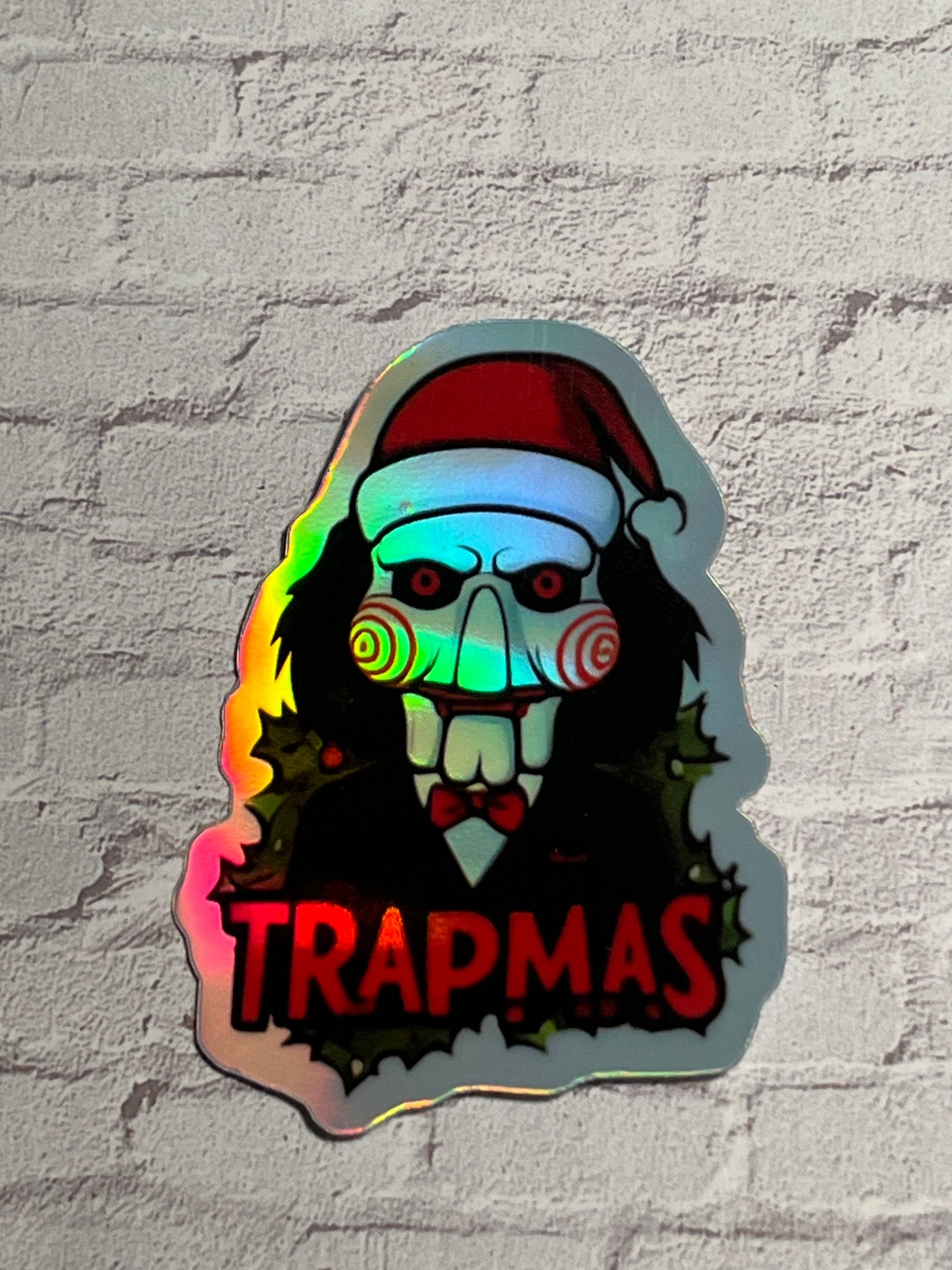 Saw Jigsaw Trapmas Christmas Horror 3inch Holographic Sticker / Laptop ...