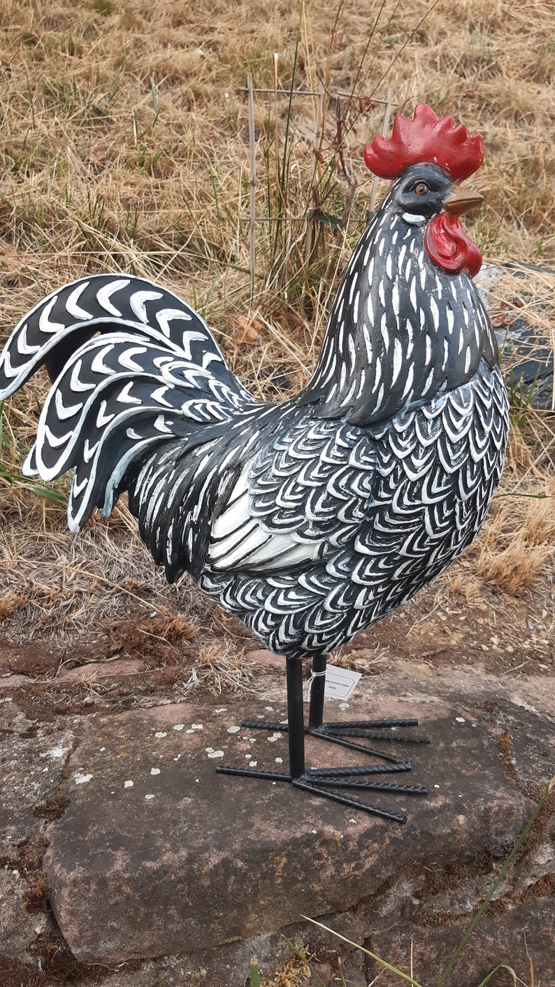Chicken Rooster Chicken Realistic Figurine Made in France Hand-painted ...