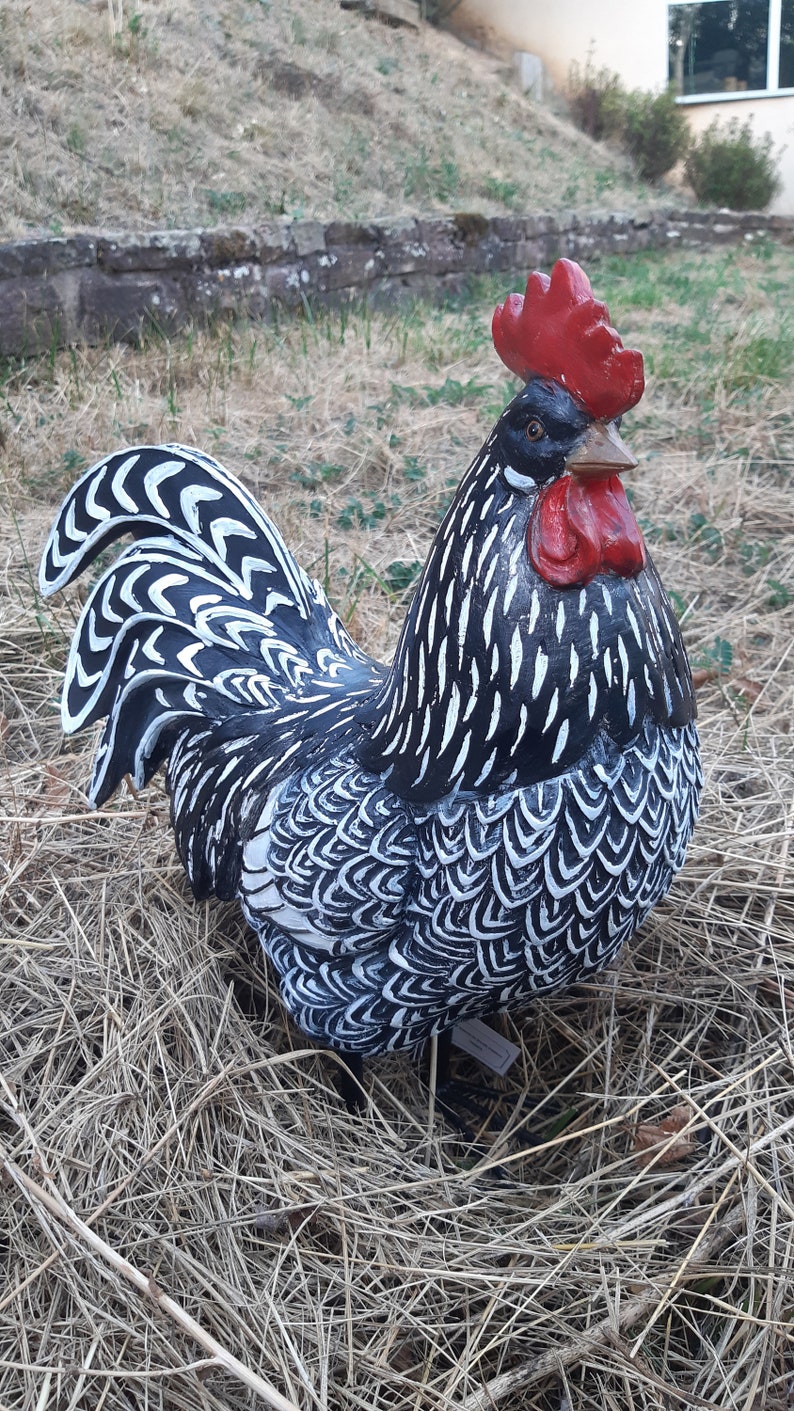 Chicken Rooster Chicken Realistic Figurine Made in France Hand-painted ...