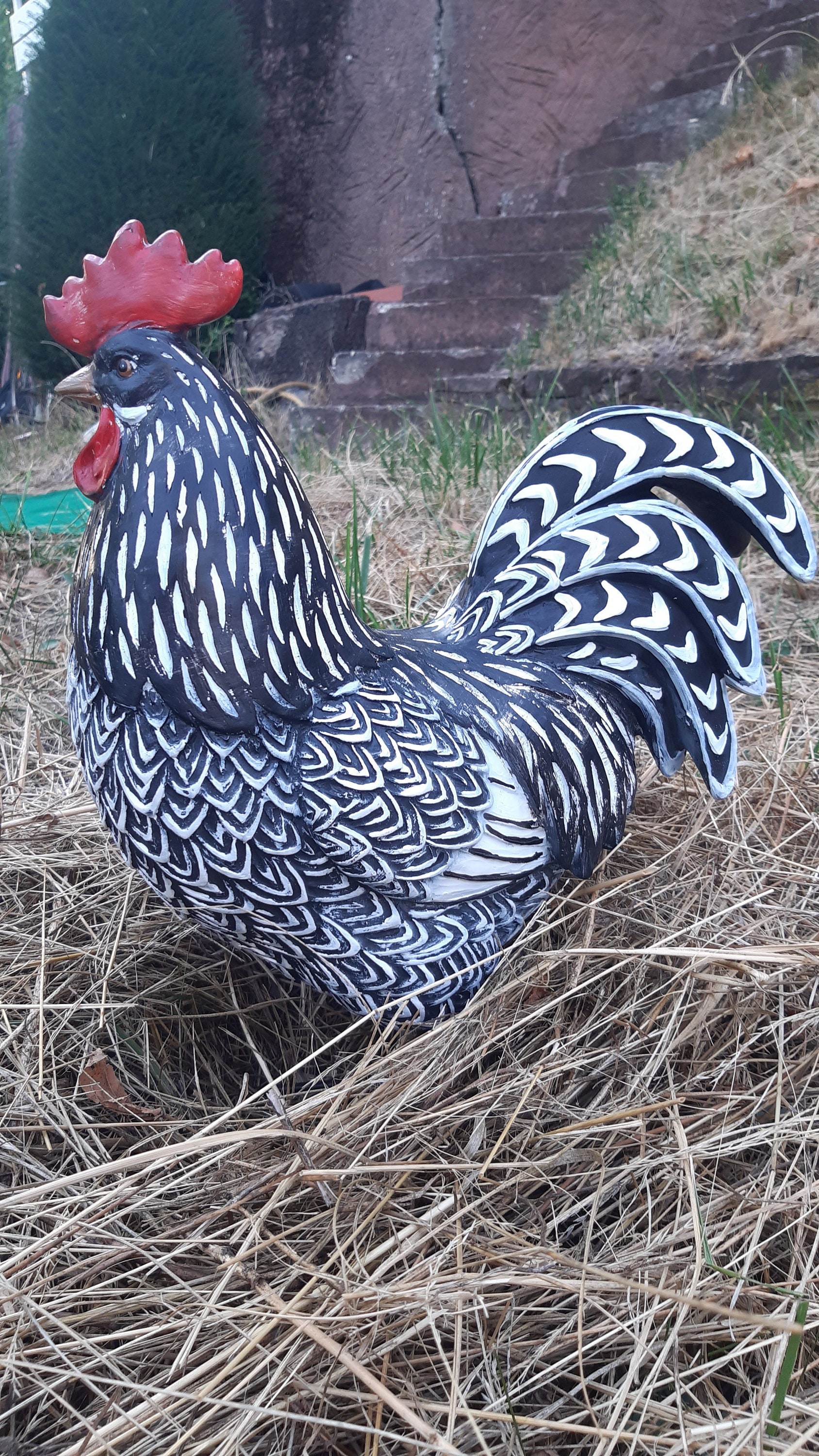 Chicken Rooster Chicken Realistic Figurine Made in France Hand-painted ...