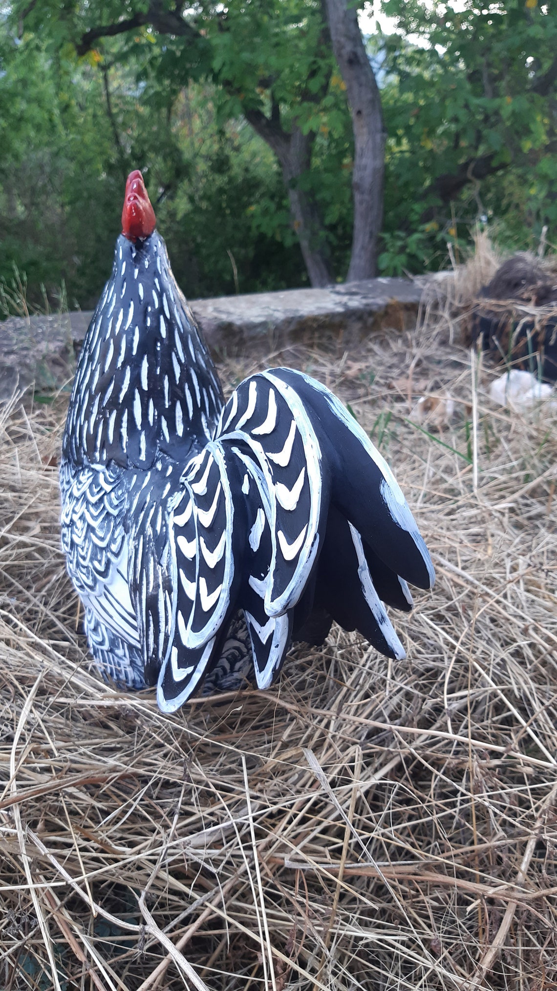 Chicken Rooster Chicken Realistic Figurine Made in France Hand-painted ...