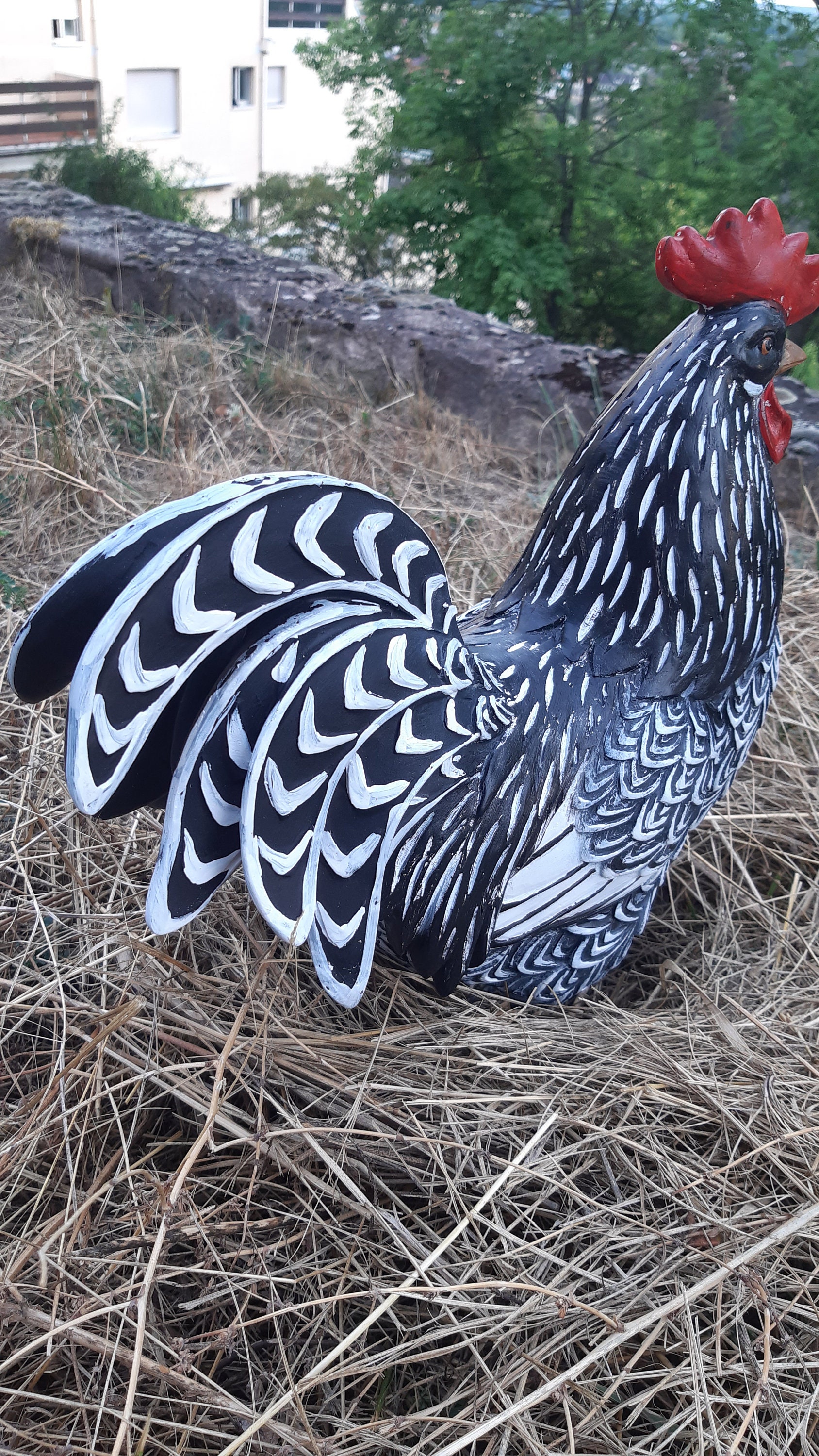 Chicken Rooster Chicken Realistic Figurine Made in France Hand-painted ...