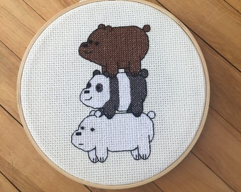 We Bare Bears - Bear Stack Cross Stitch Pattern - Etsy