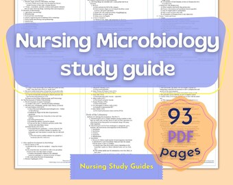Microbiology Notes / Study Guide for Nursing Students 80 Pages - Etsy