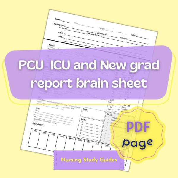 Icu Brain Sheet - Etsy