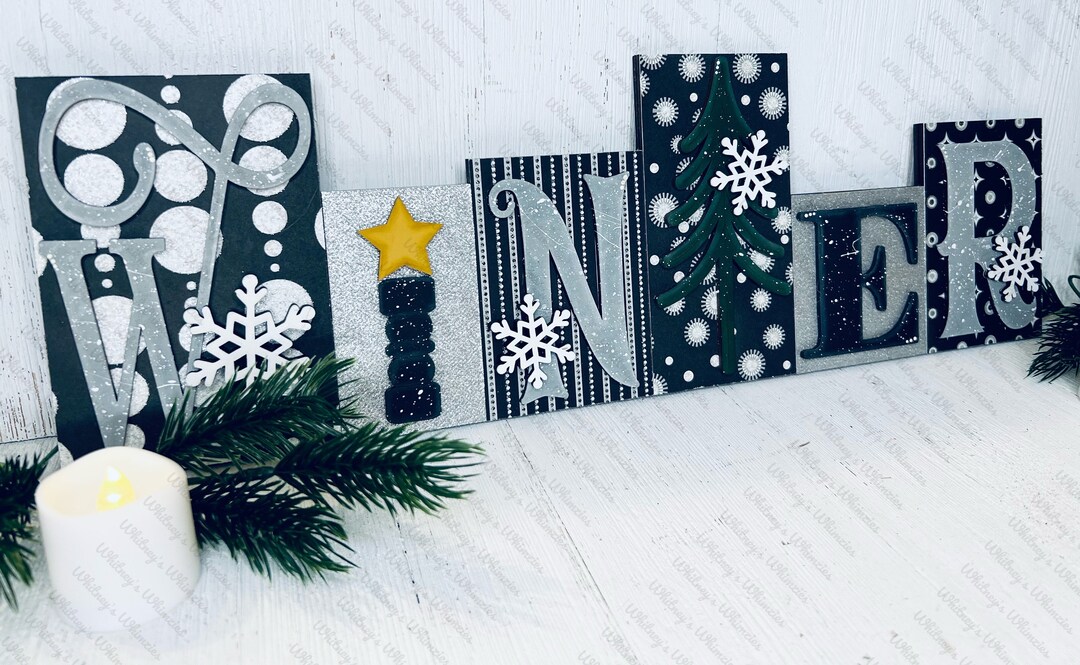 Winter Word Block - Etsy