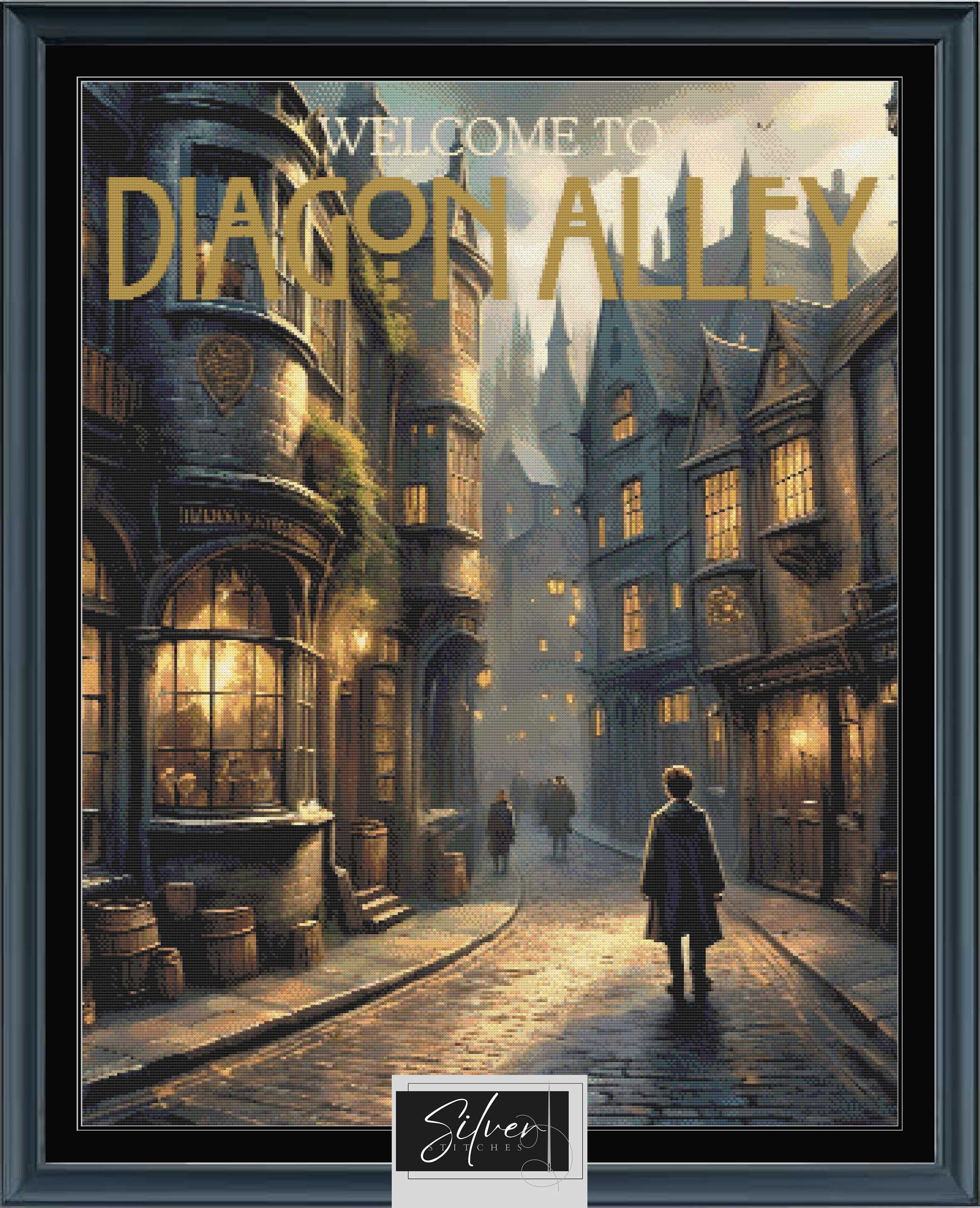 Diagon Alley Poster Counted Cross Stitch Pattern Digital Download PDF ...