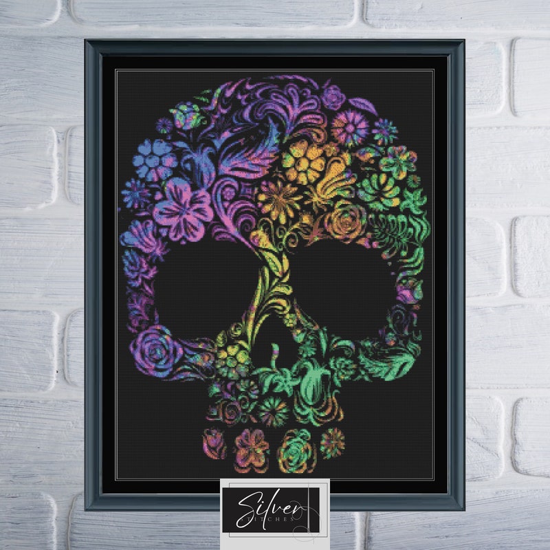 Cross Stitch Skull - Etsy